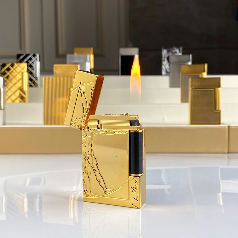 New-vintage-Lighter-Bright-Sound-brass-shell-windproof-gas-lighter-for ...