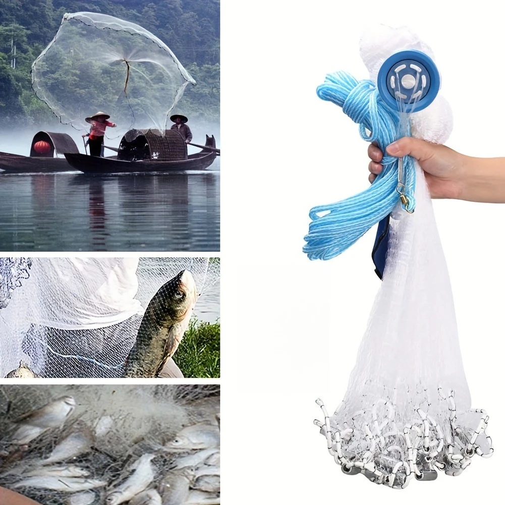 1pc Heavy-Duty Saltwater Fishing Cast Net with 0.98" Mesh - Durable PA ...