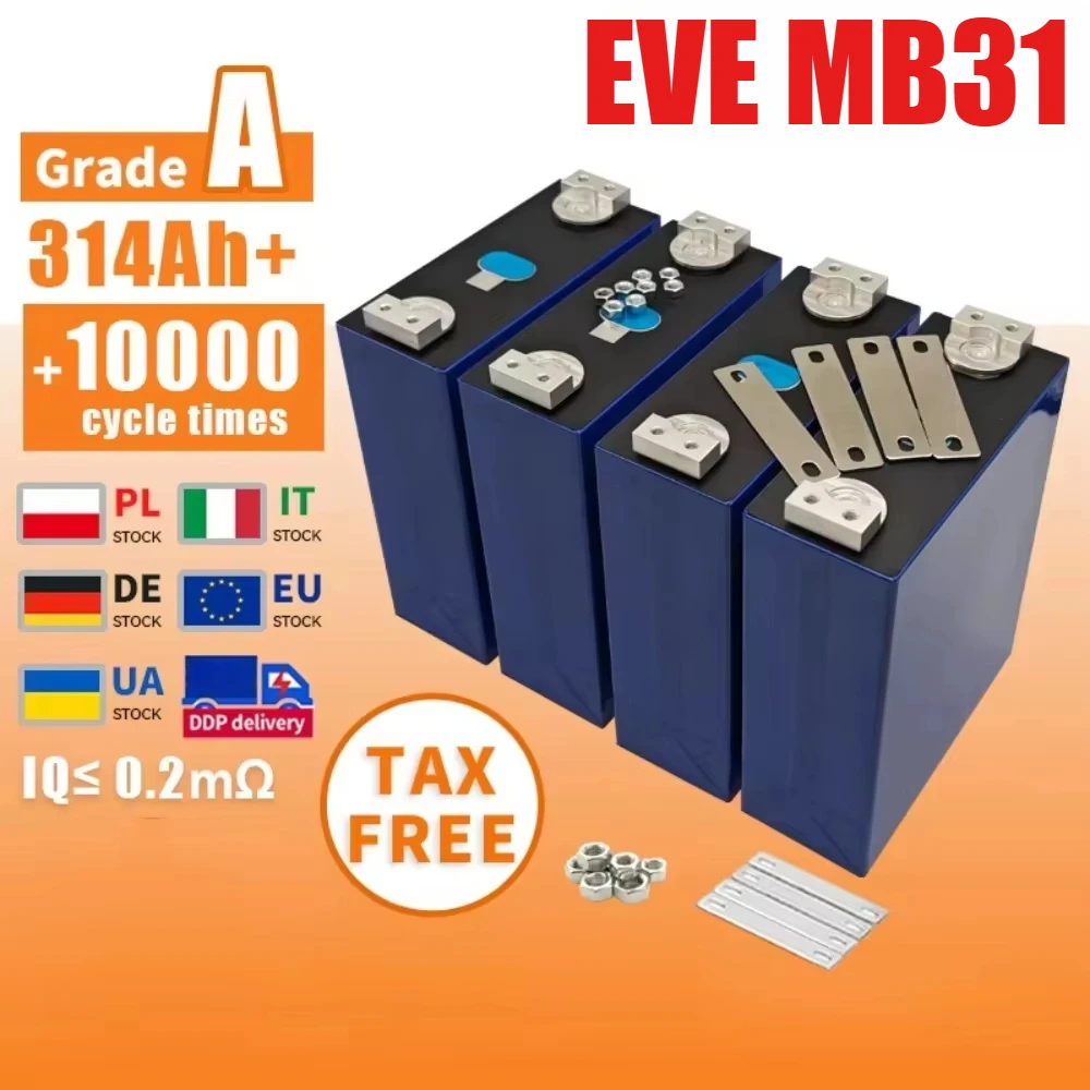 LiFePO4 3.2V EVE 105AH Battery Cell Grade A EVE MB31 314Ah with Free ...