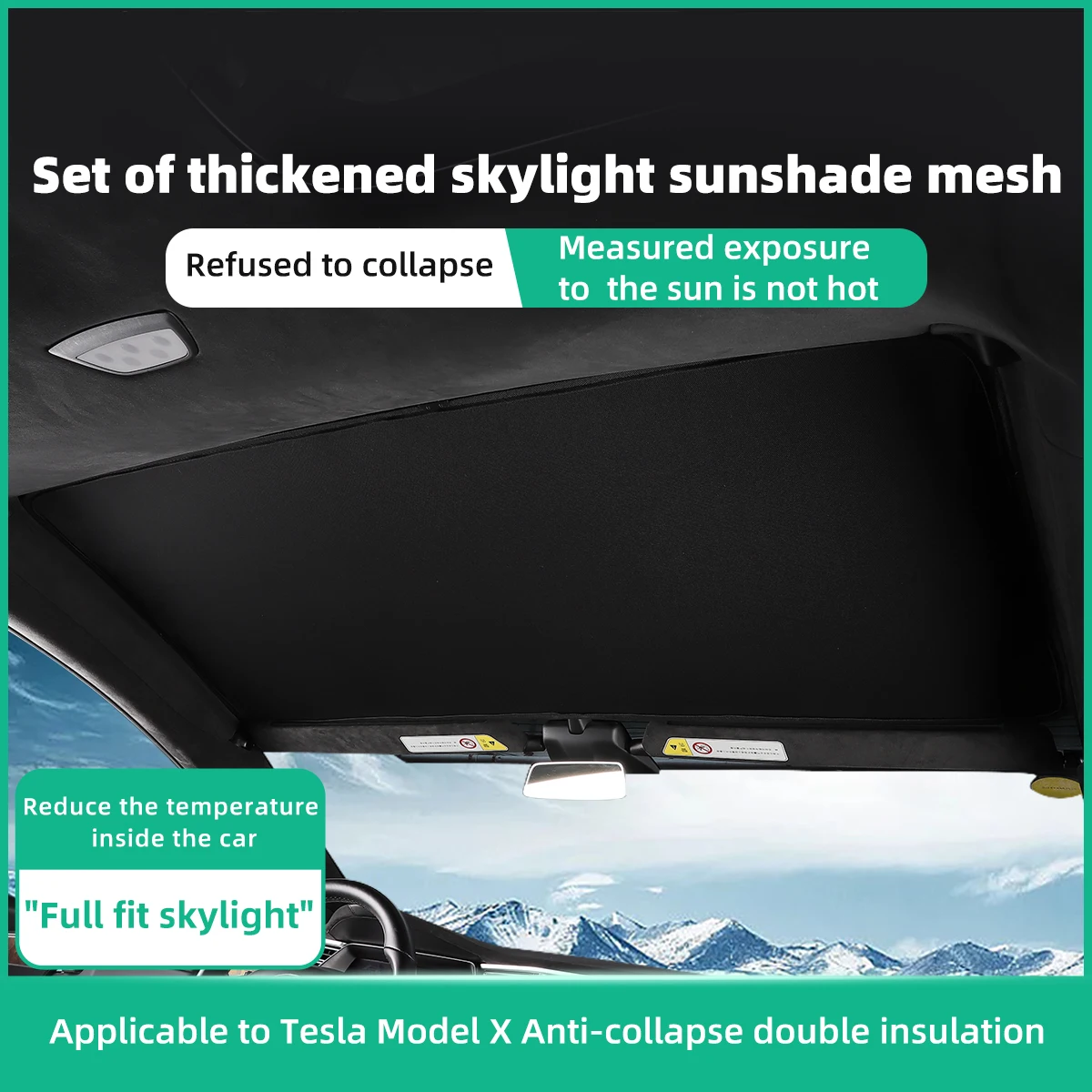 Luckeasy For Tesla Model X 2022 Skylight Blind Shading Net Car ...