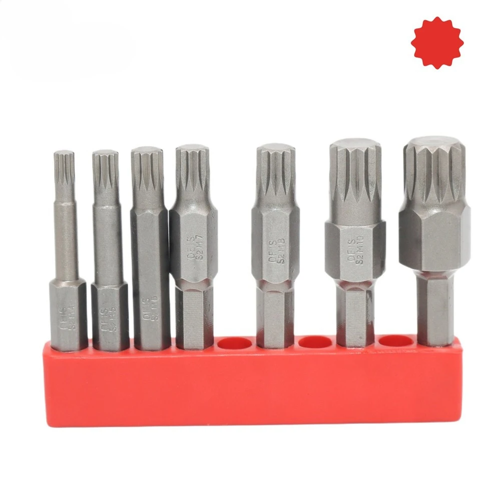 7Pcs-Spline-12-Point-Torx-Screwdriver-Bit-1-4-Hex-Shank-Wind-Drill-Head ...