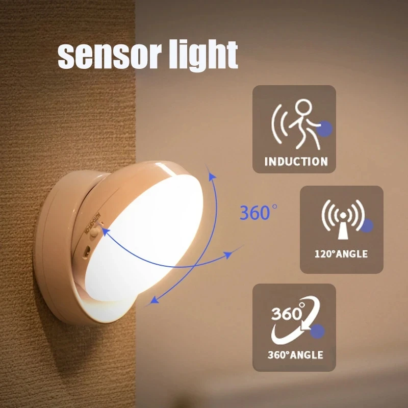 360-Rotated-PIR-Motion-Sensor-Night-Light-Led-Wall-Lamps-Rechargeable ...