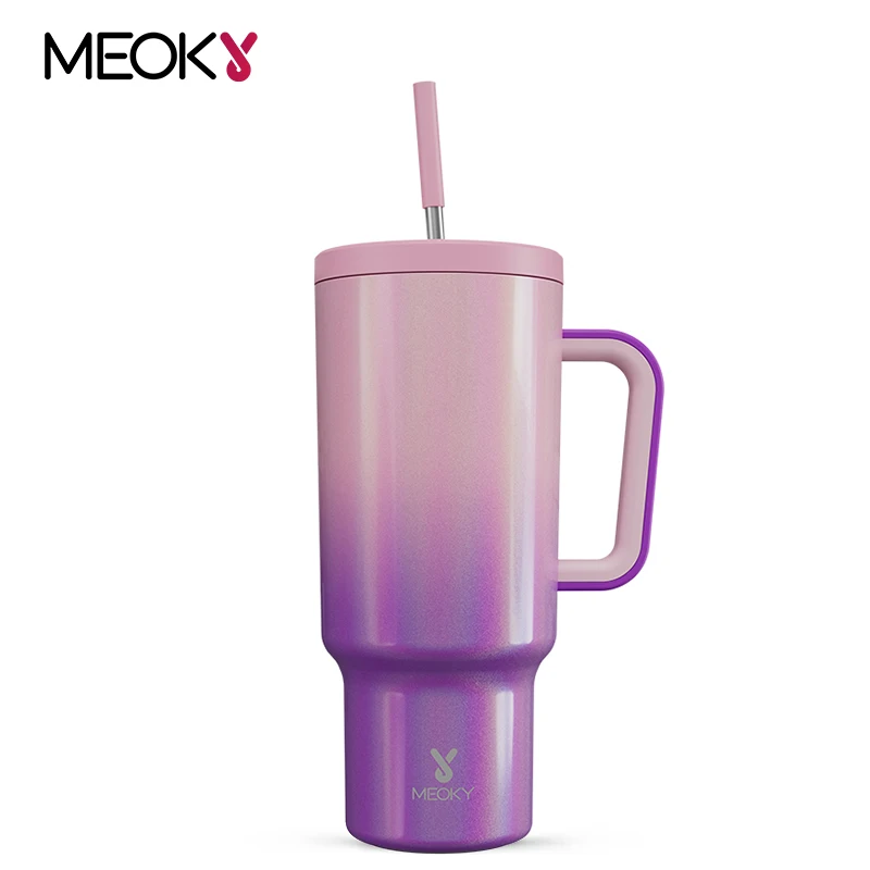 Meoky-40oz-1180ml-Cup-Straw-Tumbler-with-Handle-Lid-Travel-Mug-Vacuum ...