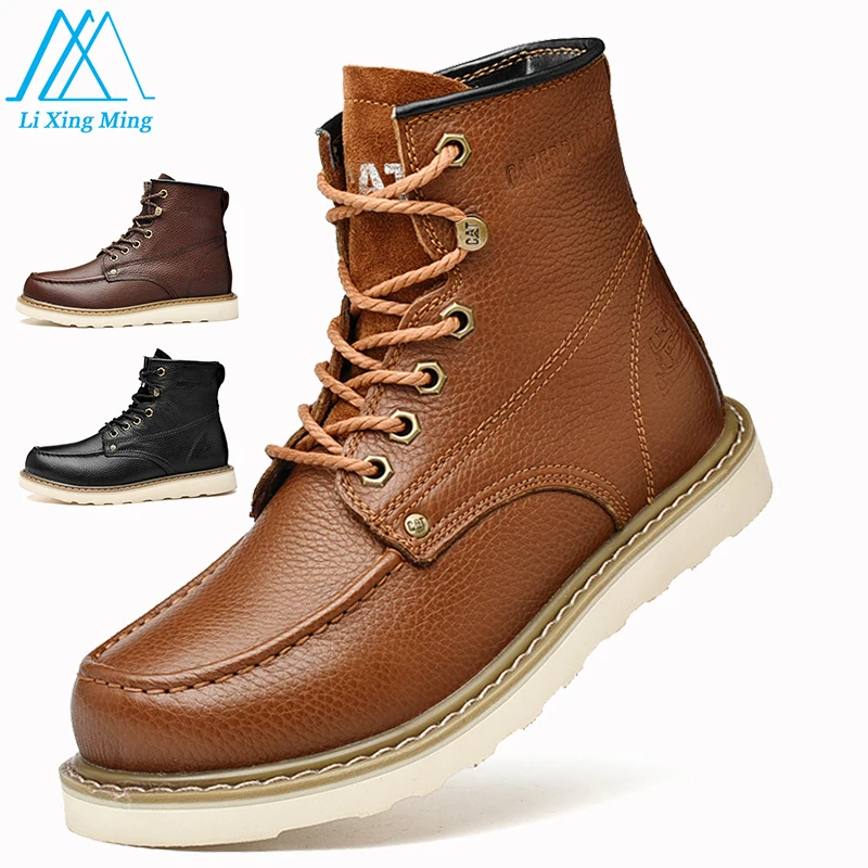 Botas-de-hombre-de-oto-o-Cuero-de-vaca-real-botas-altas-para-el-trabajo ...