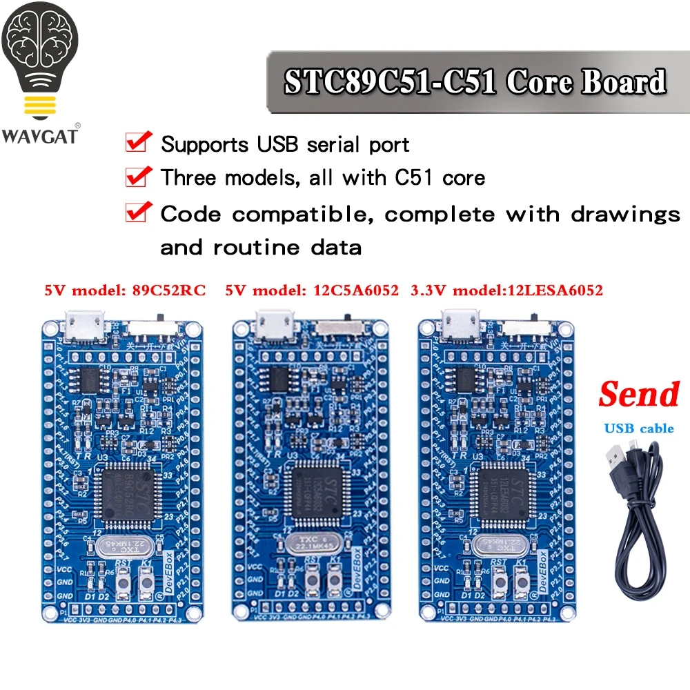 STC89C52RC-Core-Board-51-Microcontroller-System-Board-LQFP44-Small-System-Board-51-Development ...