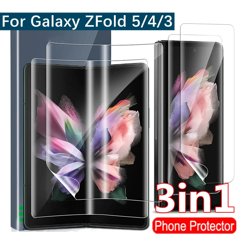 3in1-For-Samsung-Galaxy-Z-Fold-5-4-5G-Hydrogel-Soft-HD-Screen-Protector ...
