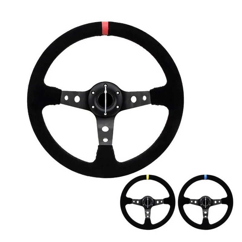 RacingGame Steering Wheels Suede PU Leather Drift Sport Deep Rally ...