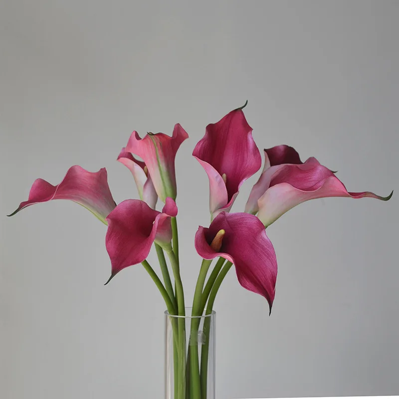 Large Calla Lily EVA Artificial Flowers Soft Touch Fake Flowers Wedding ...