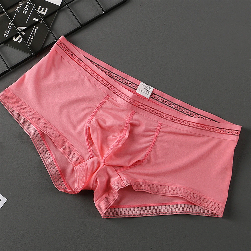 Men's Ice Silk Boxer Pants Breathable Panties Male Large Ultra Thin ...
