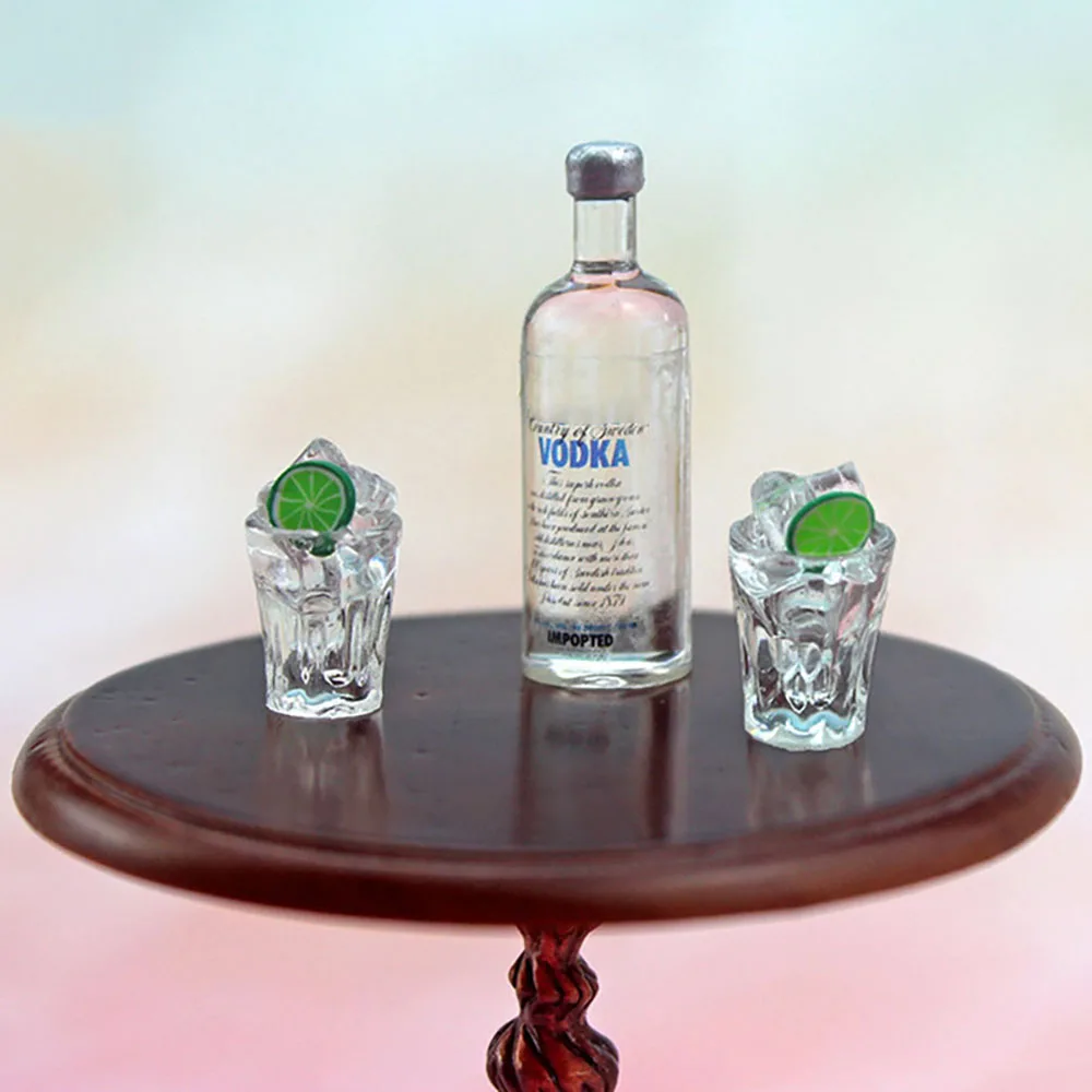 Miniatura Vodka Garrafa De Vidro De Vinho, Mini Drinks Toy para Blythe ...