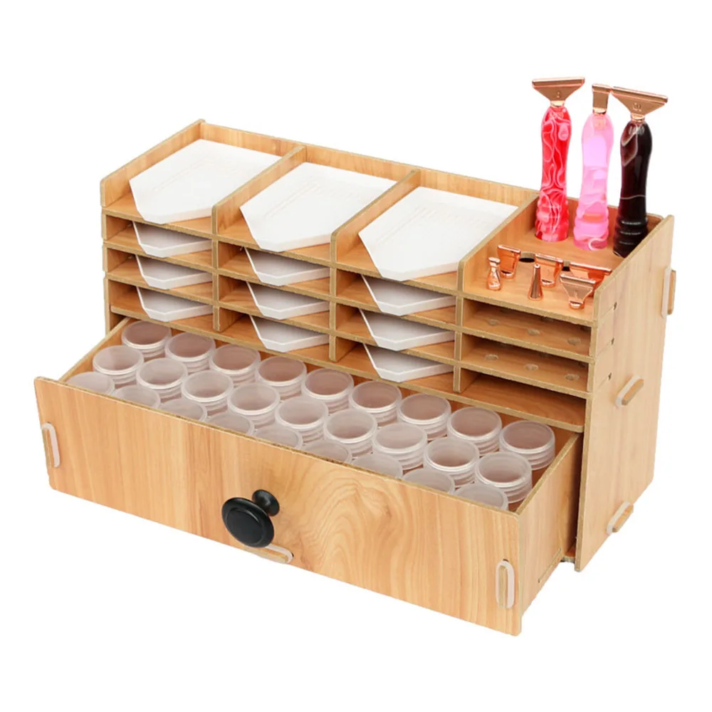 Multi-layer Diamond Painting Drawer Organizer Box Tool Wood Storage ...