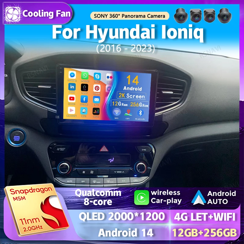 Android-14-wifi-4G-Carplay-BT-AUTO-Car-Radio-For-Hyundai-Ioniq-2016 ...