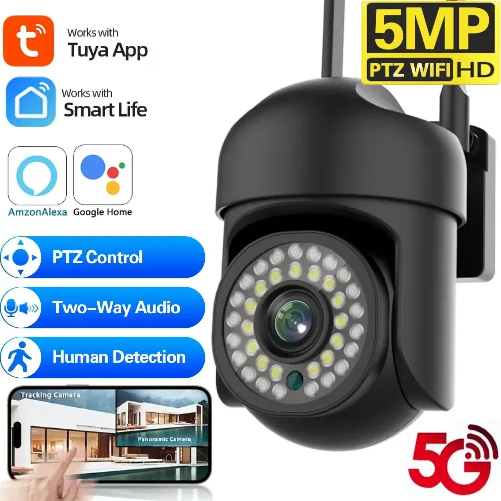 5MP-5G-WIFI-Outdoor-PTZ-Camera-HD-Infrared-Night-Vision-AI-Human ...