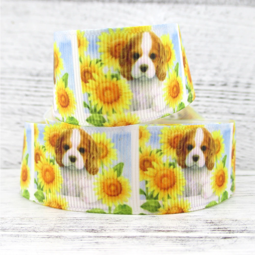 5 Yards Multi Size Dog Printed Grosgrain Ribbon For Gift Wrapping Party ...