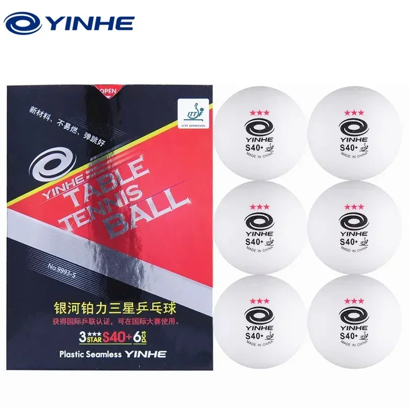 Original-YINHE-Galaxy-3-Star-Seamless-Table-Tennis-Balls-Plastic-S40-ITTF-Approved-White-Poly ...