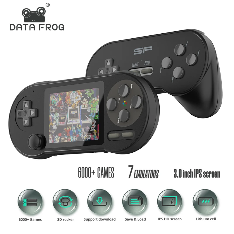 DATA-FROG-SF2000-Handheld-Game-Console-Built-in-6000-Games-Support-AV ...