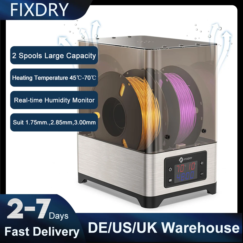 FIXDRY-3D-Printer-Filament-Dryer-3KG-Filaments-Storage-Box-360-Hot-air ...