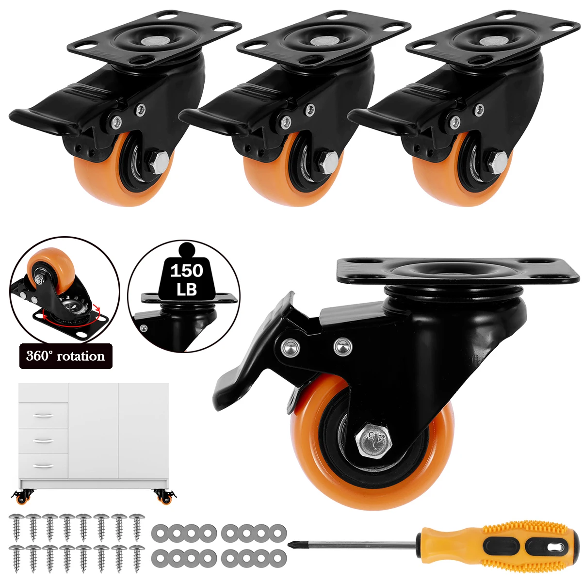 150lbs-Load-Capacity-Furniture-Casters-Heavy-Universal-Mute-Wheel ...