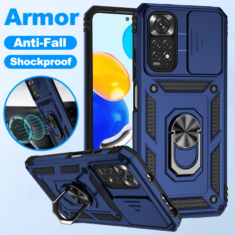 Armor-Shockproof-Magnetic-Ring-Stand-Holder-Case-For-Redmi-Note-12-12C ...