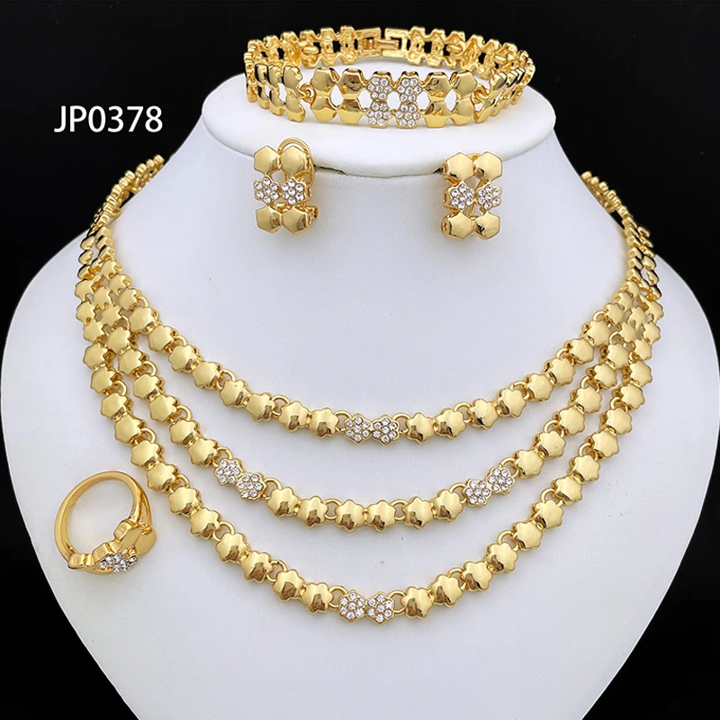 Fashion Jewelry Gold Color Jewelry Set Necklace And Earring Sets For ...