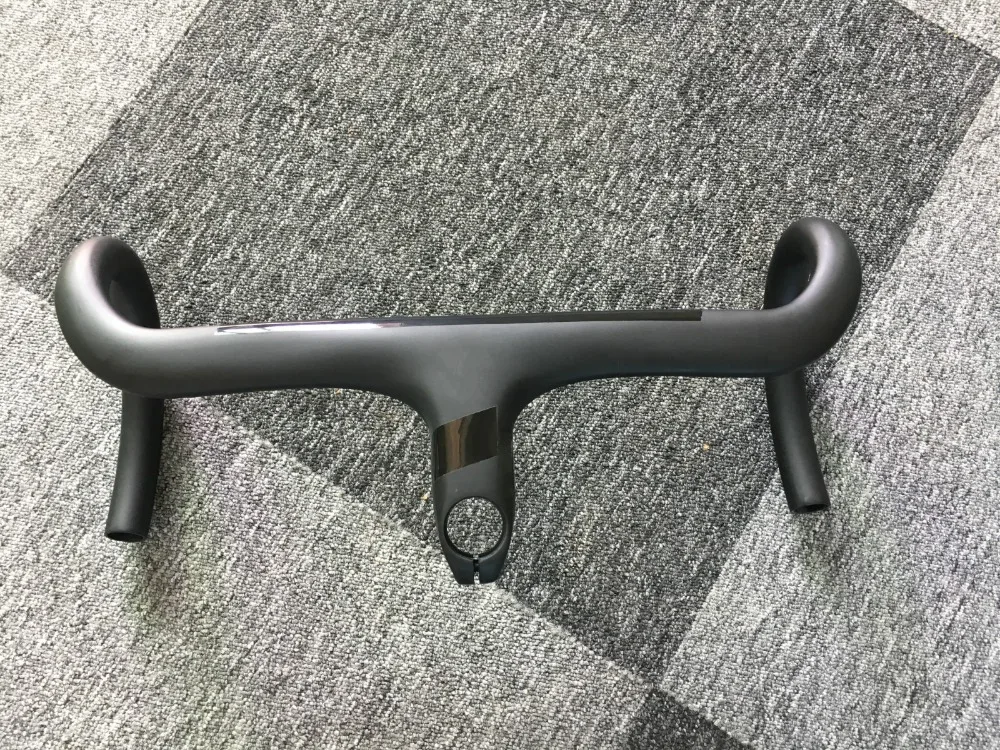 Full-Black-With-Glossy-Strip-Carbon-Road-Handlebar-Bicycle-Carbon ...