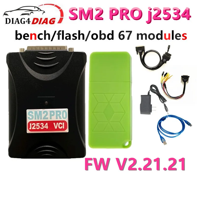 Sm2 Pro J2534 Vci V2.21.21 Ecu Programmer Read&write Pcm Bench 67in1 ...
