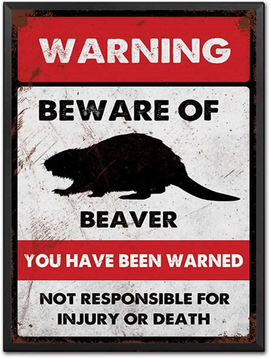 Tin-Sign-Beware-of-Beaver-Tin-Sign-for-Garage-Bar-Restaurant-Home-BBQ ...