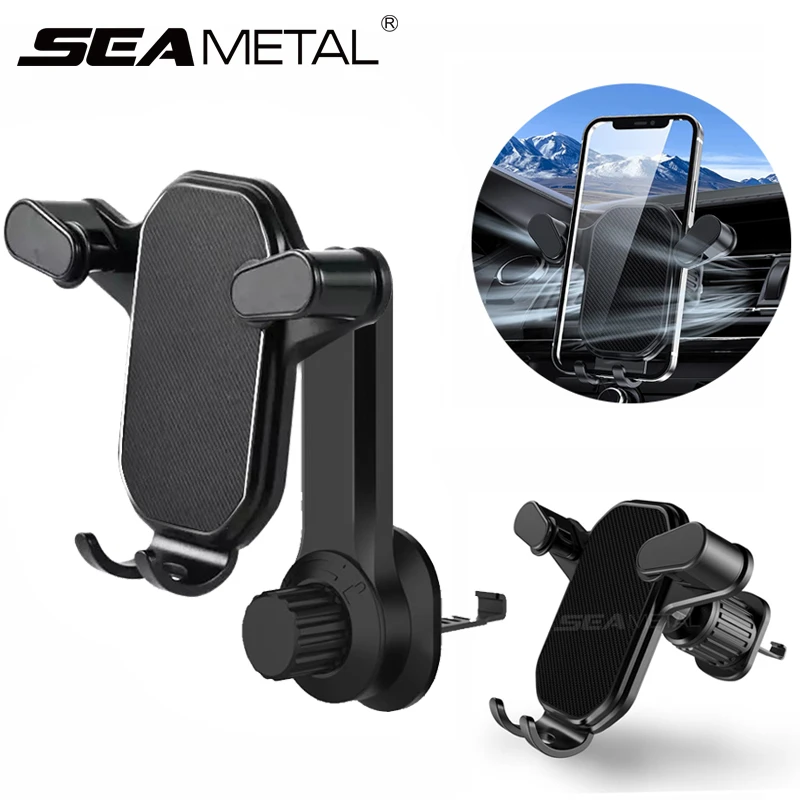 SEAMETAL Gravity Car Phone Holder Air Vent Hook Phone Mount 360-Degree ...