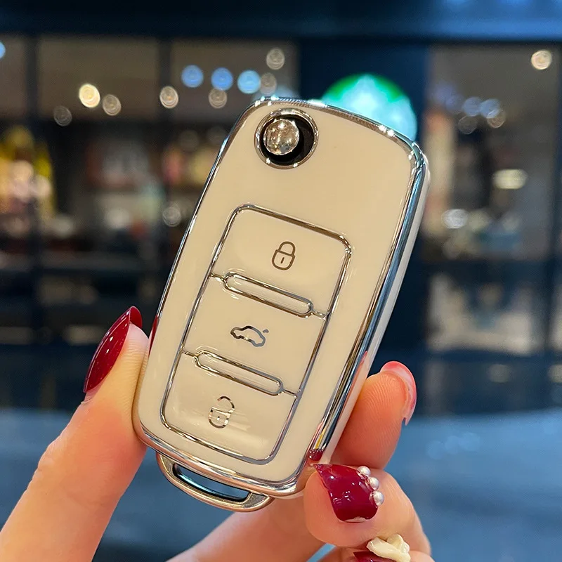 TPU-Car-Flip-Key-Case-Cover-Shell-For-VW-Volkswagen-Polo-Golf-Passat ...