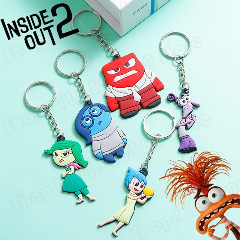 Cartoon-Inside-Out-2-Keychain-Joy-Sadness-Anger-Disgust-Fear-Anxiety ...
