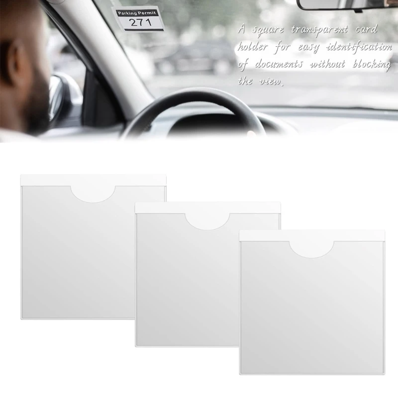 Clear-Self-Adhesive-Ticket-Note-Holders-Car-Windscreen-Pass-Holder-Note ...
