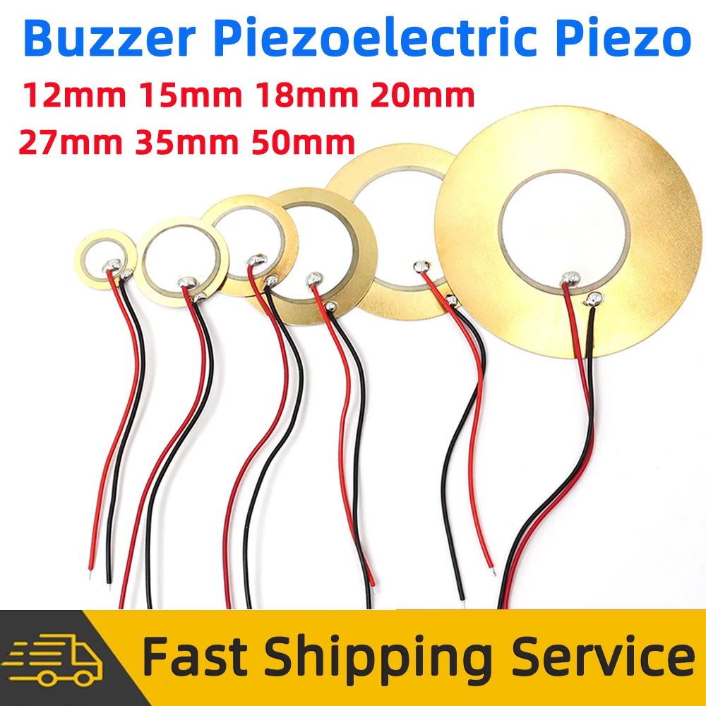 Piezo Sensors 10 Pcs Piezoelectric Piezo Ceramic Wafer Plate Buzzer Loudspeaker Dia ...