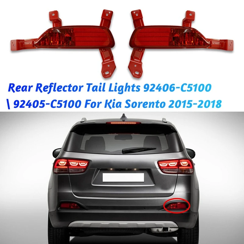 1Pair Car Rear Bumper Reflector Lights 92406-C5100 92405-C5100 For Kia ...