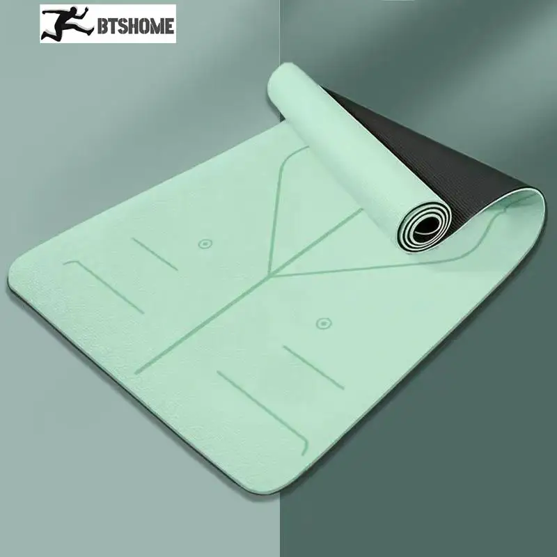 Durable-TPE-Body-Line-Yoga-Mat-for-Yoga-beginners-to-Protect-Joints-Non ...