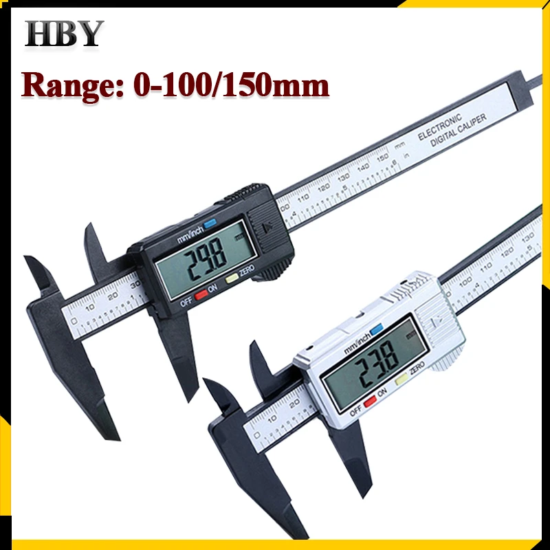 Digital Vernier Caliper 150mm 6'inch LCD Display Pachometer Gauge ...