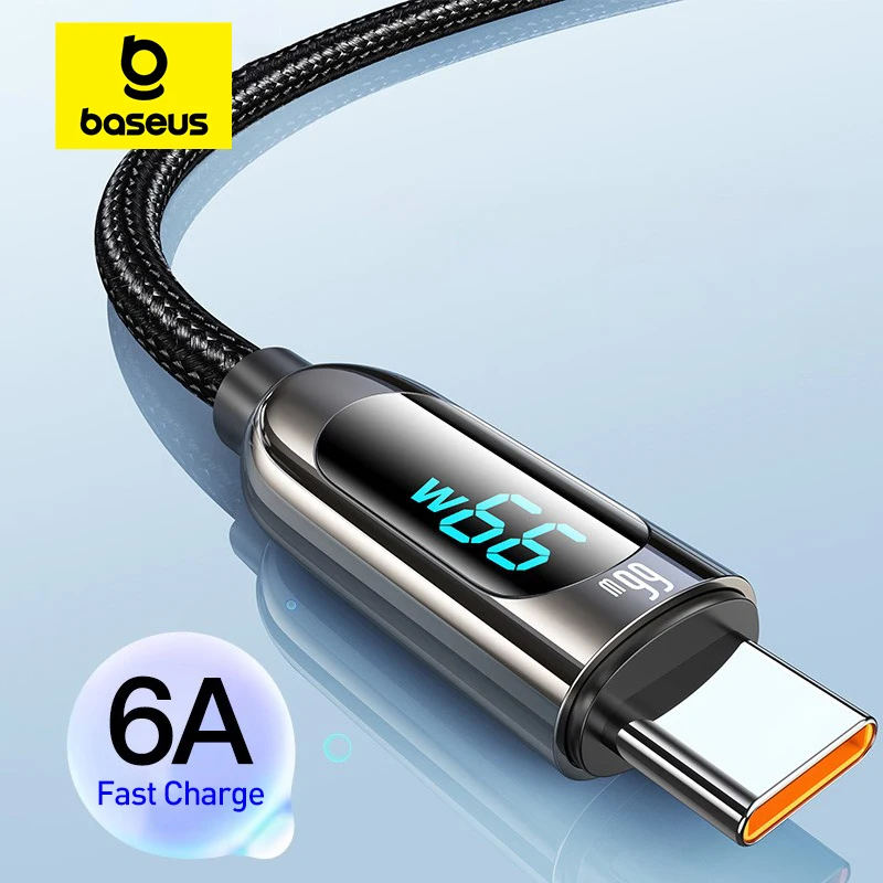 Baseus-66W-USB-Cable-6A-Fast-Charging-Charger-Wire-Cord-For-Huawei-P40 ...