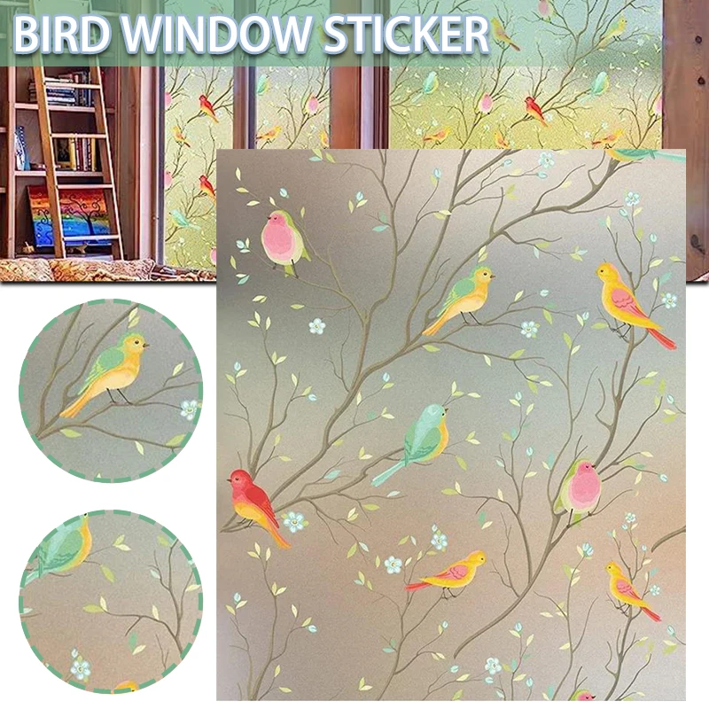 Electrostatic Translucent Window Stickers UV Sun Blocking Film Home ...