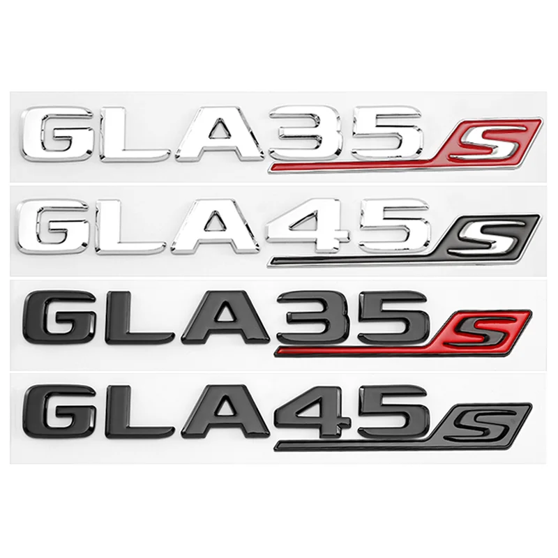3d-ABS-Chrome-GLA35s-GLA45s-Logo-Letters-Car-Trunk-Emblem-Badge-Sticker ...