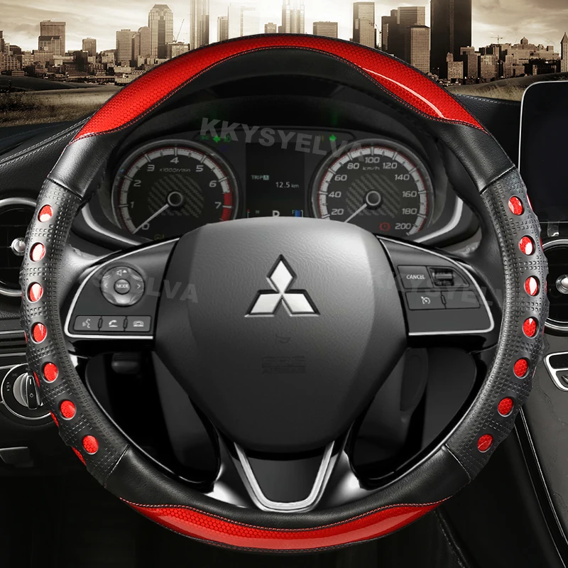 Car-Steering-Wheels-Cover-38cm-15-For-Mitsubishi-ASX-RVR-Pajero-Sport ...