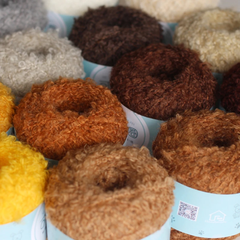 40g 160m Soft Plush Wool Acrylic Fancy Loop Yarn for Knitting Solid ...