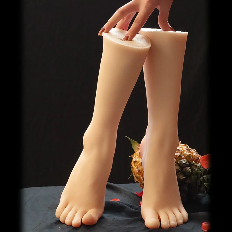 1 Pair Lifelike Silicone Leg Feet Fake Foot Female Mannequin Displays ...