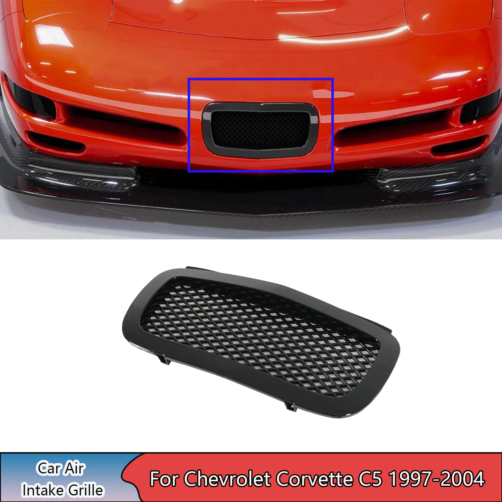 Car Front Bumper Air Intake Grille For Chevrolet Corvette C5 1997-2004 ...