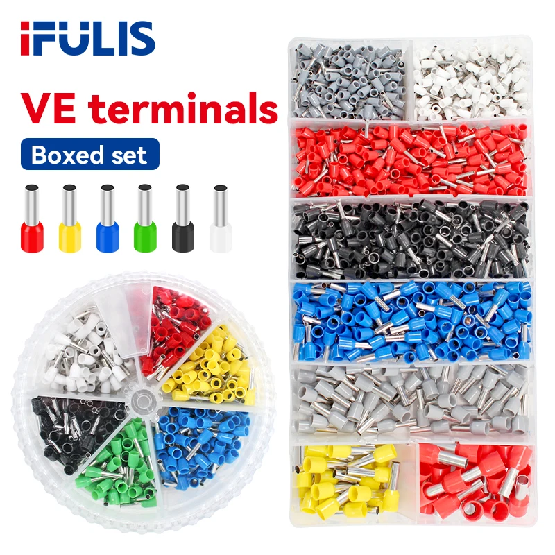 800-1200PCS-Boxed-VE-Terminals-Kit-Tubular-Crimp-Terminal-Electrical ...