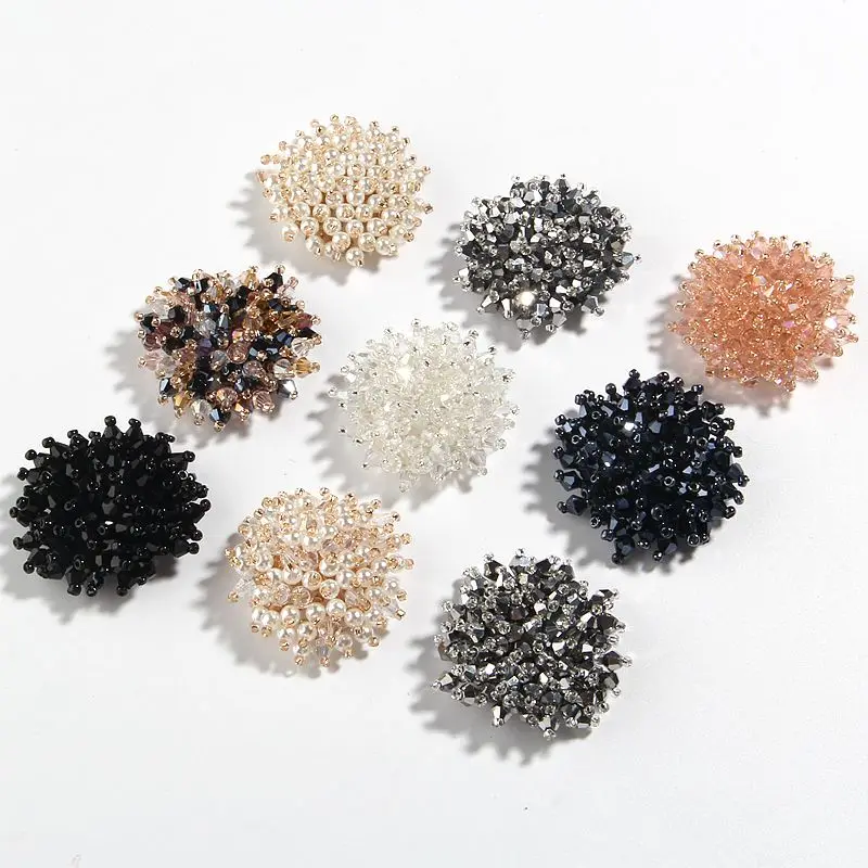 1.4 inch 3.7CM Crystal Rhinestone Buttons Embellishment For Cloth Shoes ...
