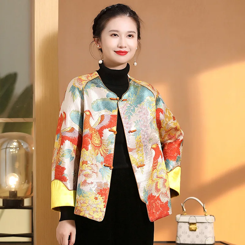 Jacquard-Phoenix-Peony-Tang-Clothes-Long-Sleeve-Jacket-Women-Chinese ...