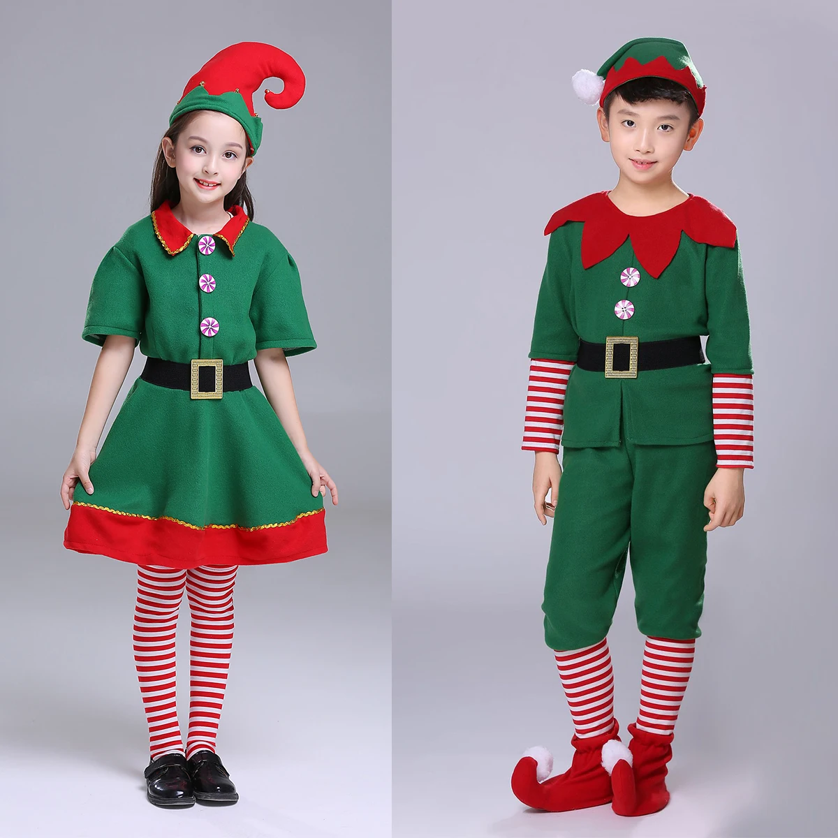 New-Christmas-Santa-Claus-Costume-Green-Elf-Cosplay-Family-Carnival ...