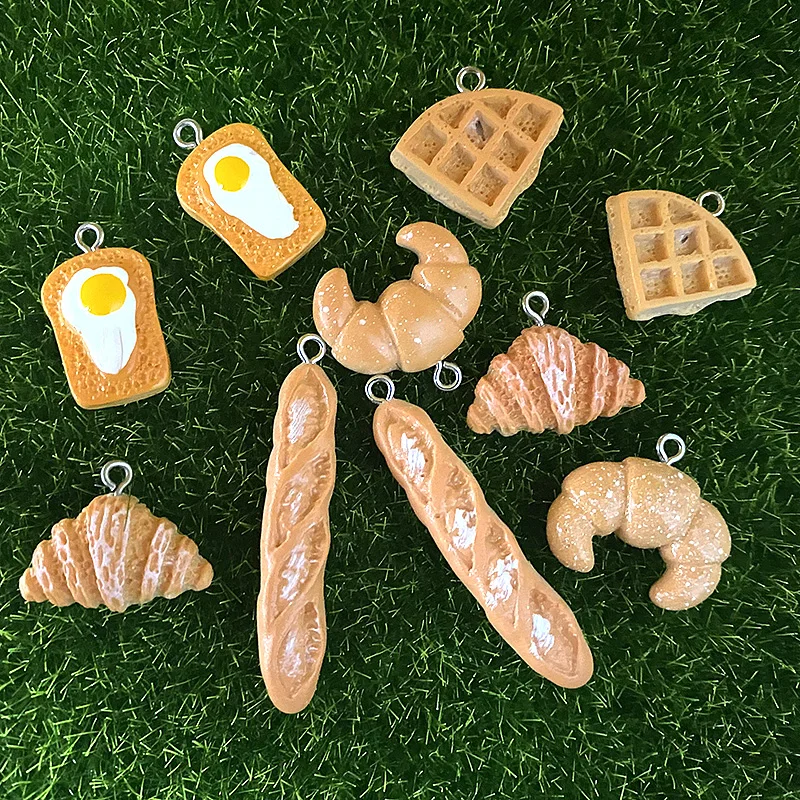 Breakfast-Bread-Resina-Flatback-Encantos-Kawaii-Chifre-Waffle-Baguette ...