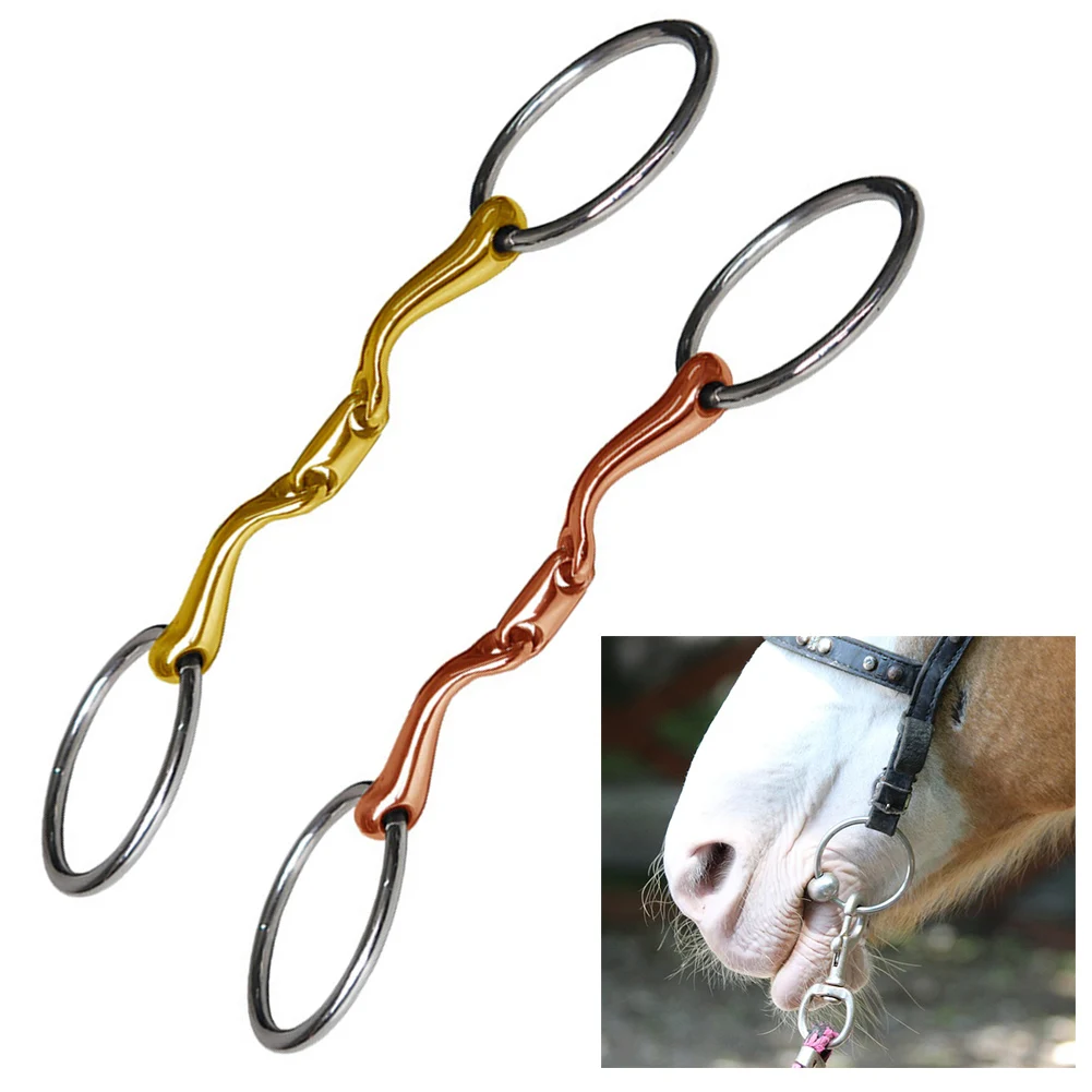 Horse-Bit-Copper-Bit-Double-Broken-Jointed-Mouth-With-Elliptical-Link ...