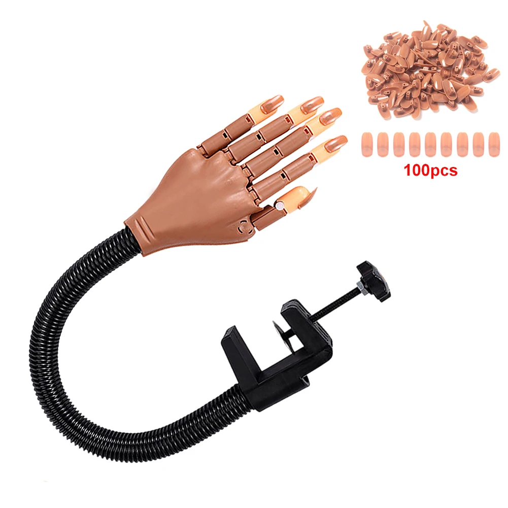 Nail-Practice-False-Hand-Equipment-With-100pcs-Fake-Nails-Adjustable ...