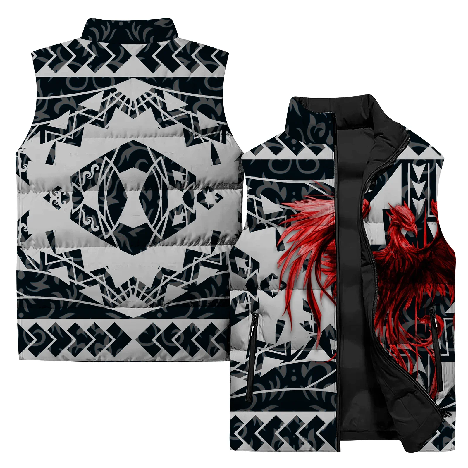 Chaleco con estampado de pájaros elegante Chaleco sin mangas para ...